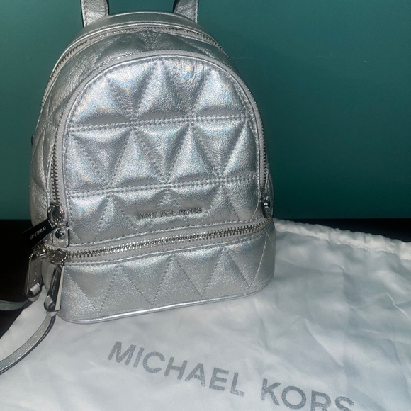 Michael Kors | Bags | Michael Kors Mini Backpack Silver | Poshmark
